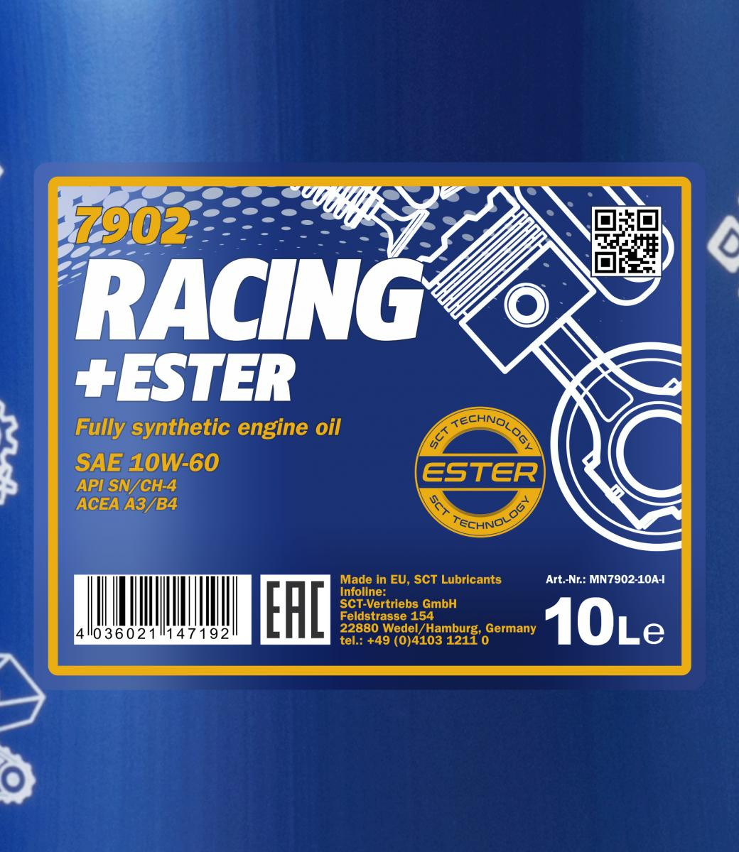 Mannol 7902 Racing + Ester 10W-60 synthetisches Motoröl 10l Kanister ...