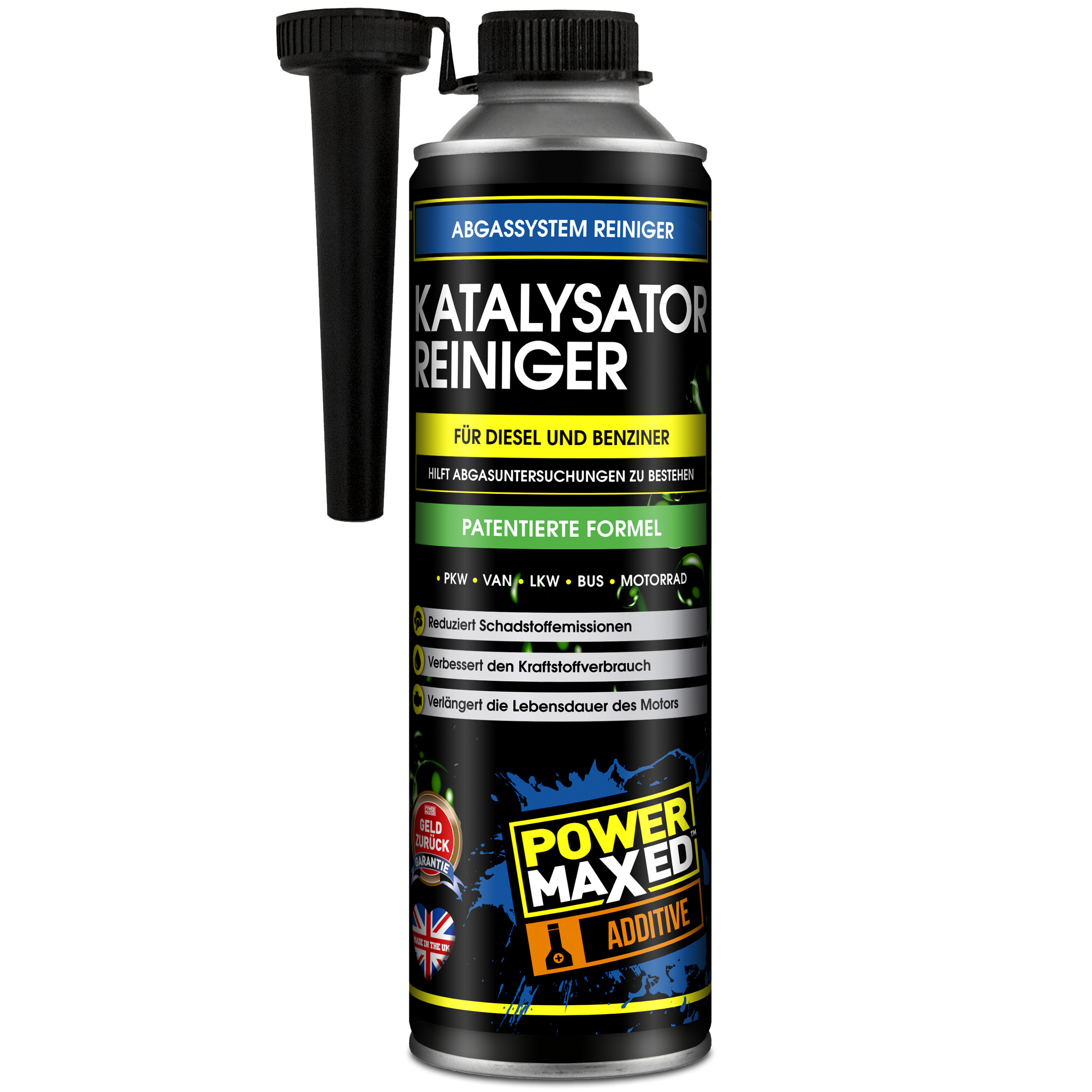 PowerMaxed Katalysator-Reiniger 500ml Additiv für Diesel und Benziner ...